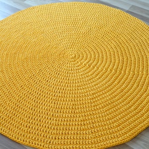 Yellow Round Crochet Rug, NURSERY RUG, Area Rug, Kids Rug,crochet ...