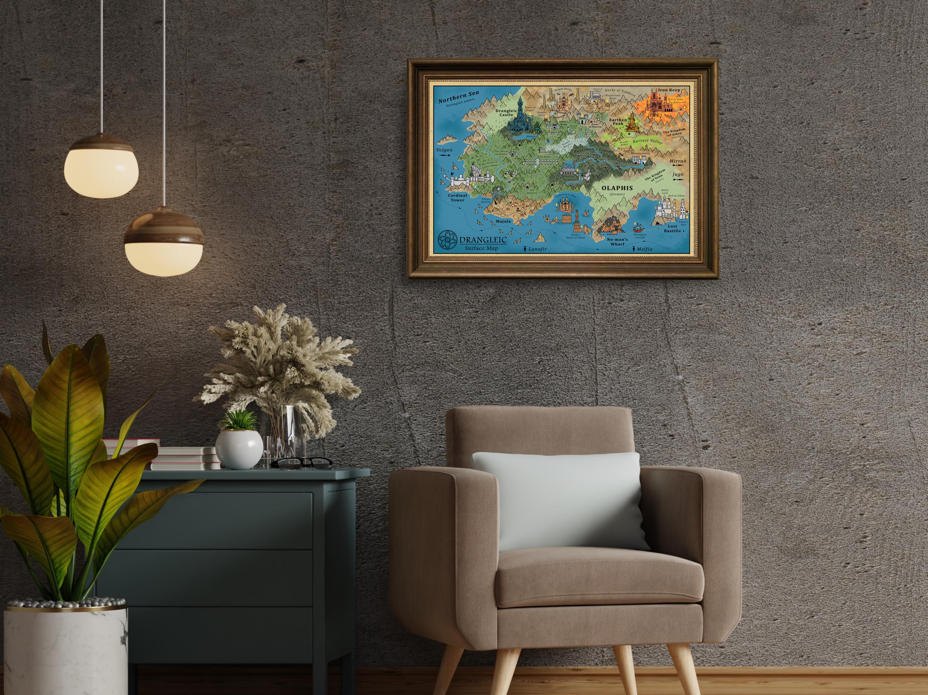 Dark Souls Drangleic Region Map Poster Gaming Art Original Gaming ...