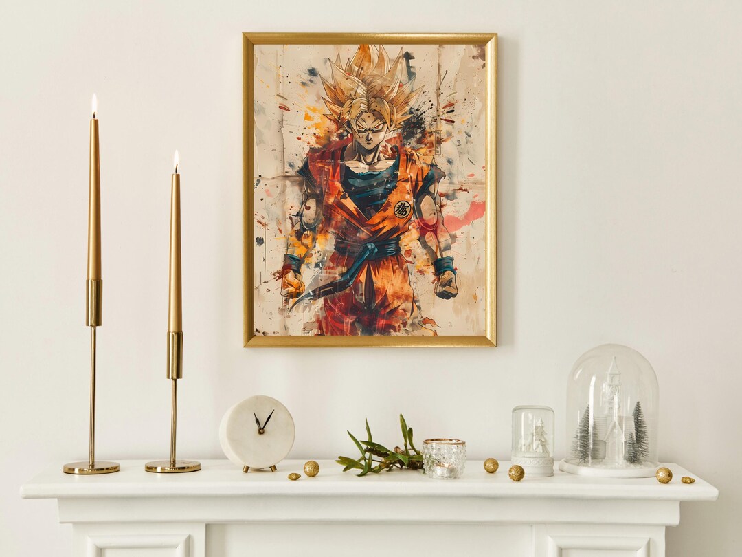 Dragon Ball Z Older Goku Gaming Anime 80's Character Unique Wall Art ...