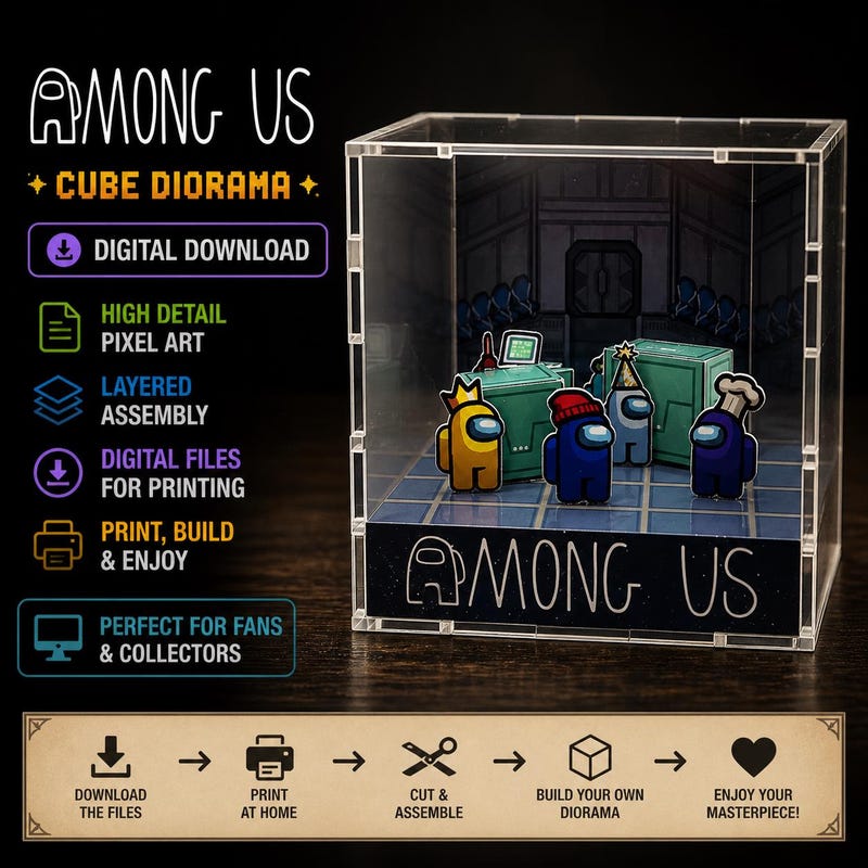 Among Us Paper Craft Template - Etsy