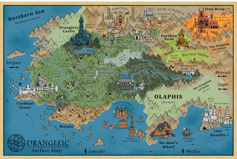 Dark Souls | Drangleic Region | Map | Poster | Gaming Art | Original ...