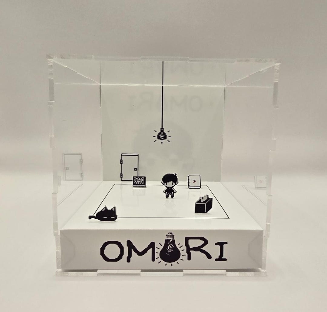 Omori | 3D | Cube Diorama | Handmade | Unique | Gaming Decor | White ...