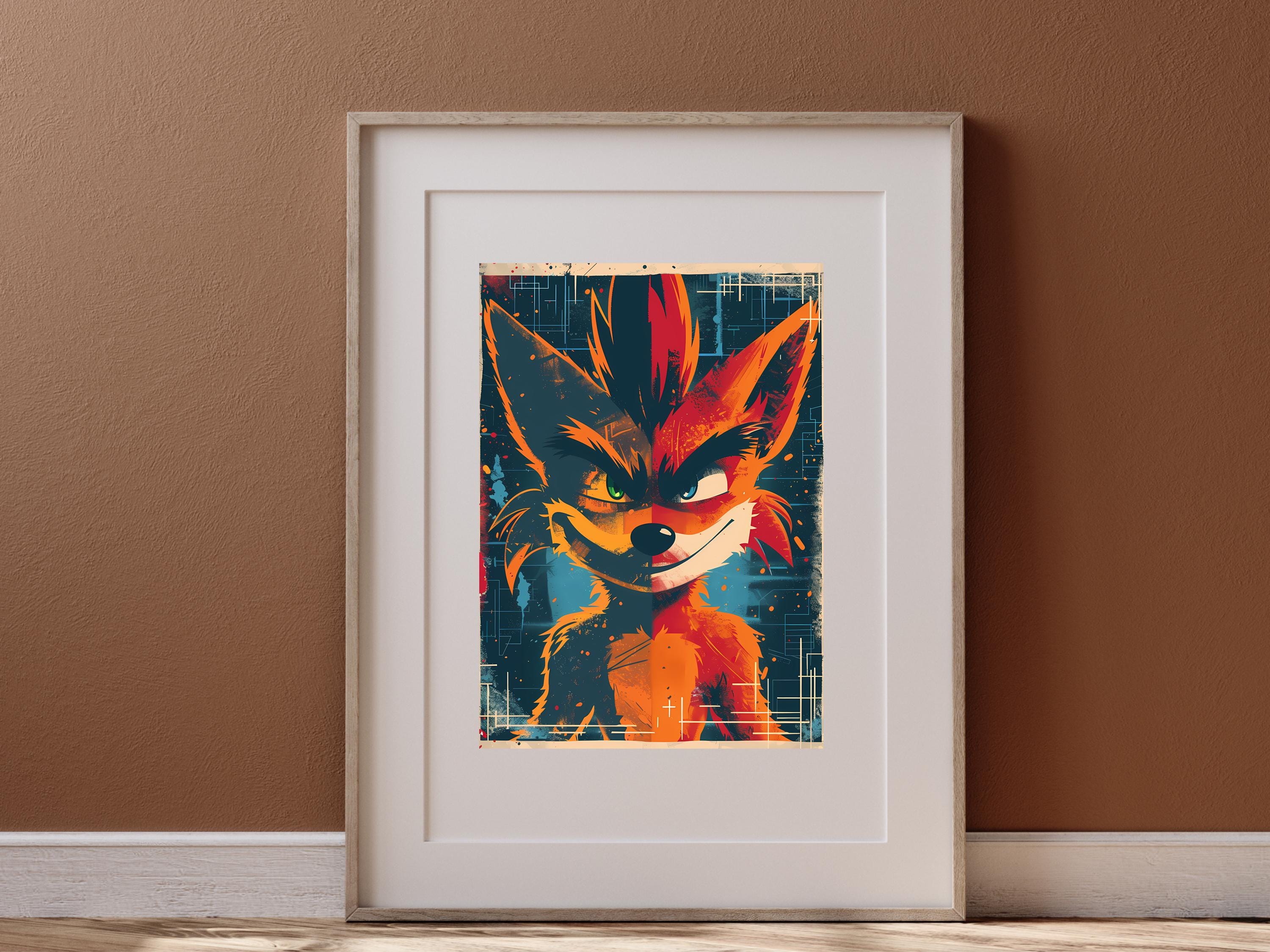 Crash Bandicoot Poster, Retro Gaming Wall Art, Cartoon Character Print ...