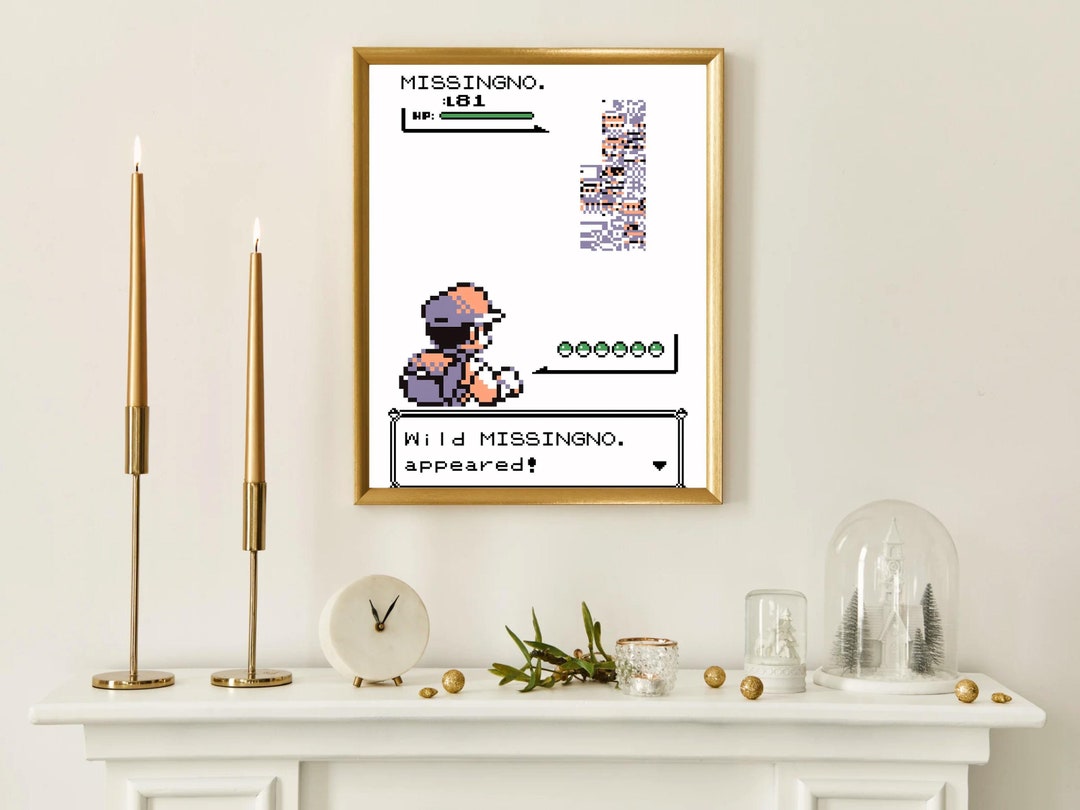 Poster Pokemon Retro Catching Scene Missingno Mysterious Gameboy Glitch ...