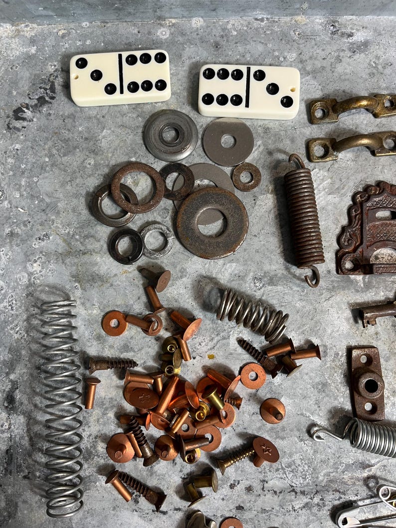 Junk Drawer Lot, Vintage Rusty Metal, Art Assemblage Supplies, Found ...