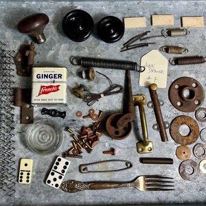 Junk Drawer Lot, Vintage Rusty Metal, Art Assemblage Supplies, Found ...