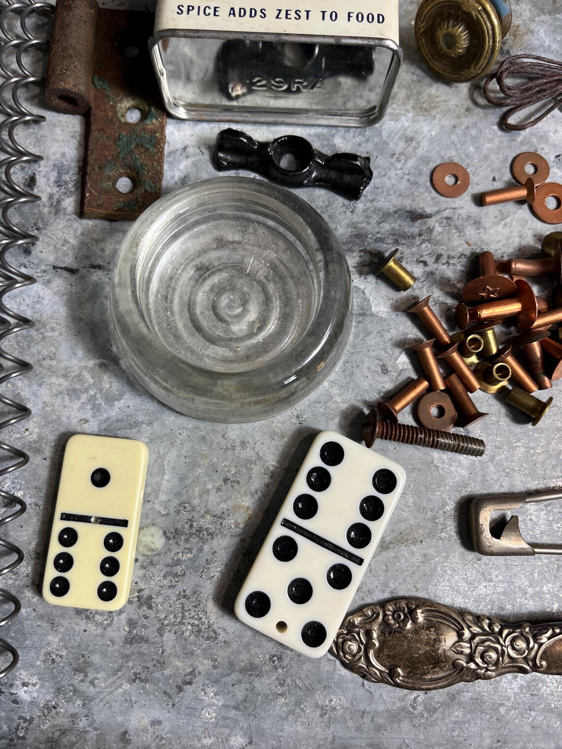Junk Drawer Lot, Vintage Rusty Metal, Art Assemblage Supplies, Found ...