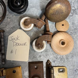 Junk Drawer Lot, Vintage Rusty Metal, Art Assemblage Supplies, Found ...