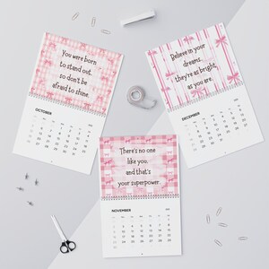Sweet Darling Pink Wall Calendar (2025) With Uplifting Quotes for ...