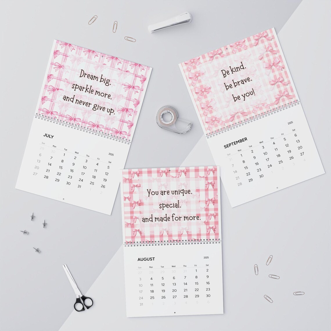 Sweet Darling Pink Wall Calendar (2025) With Uplifting Quotes for ...