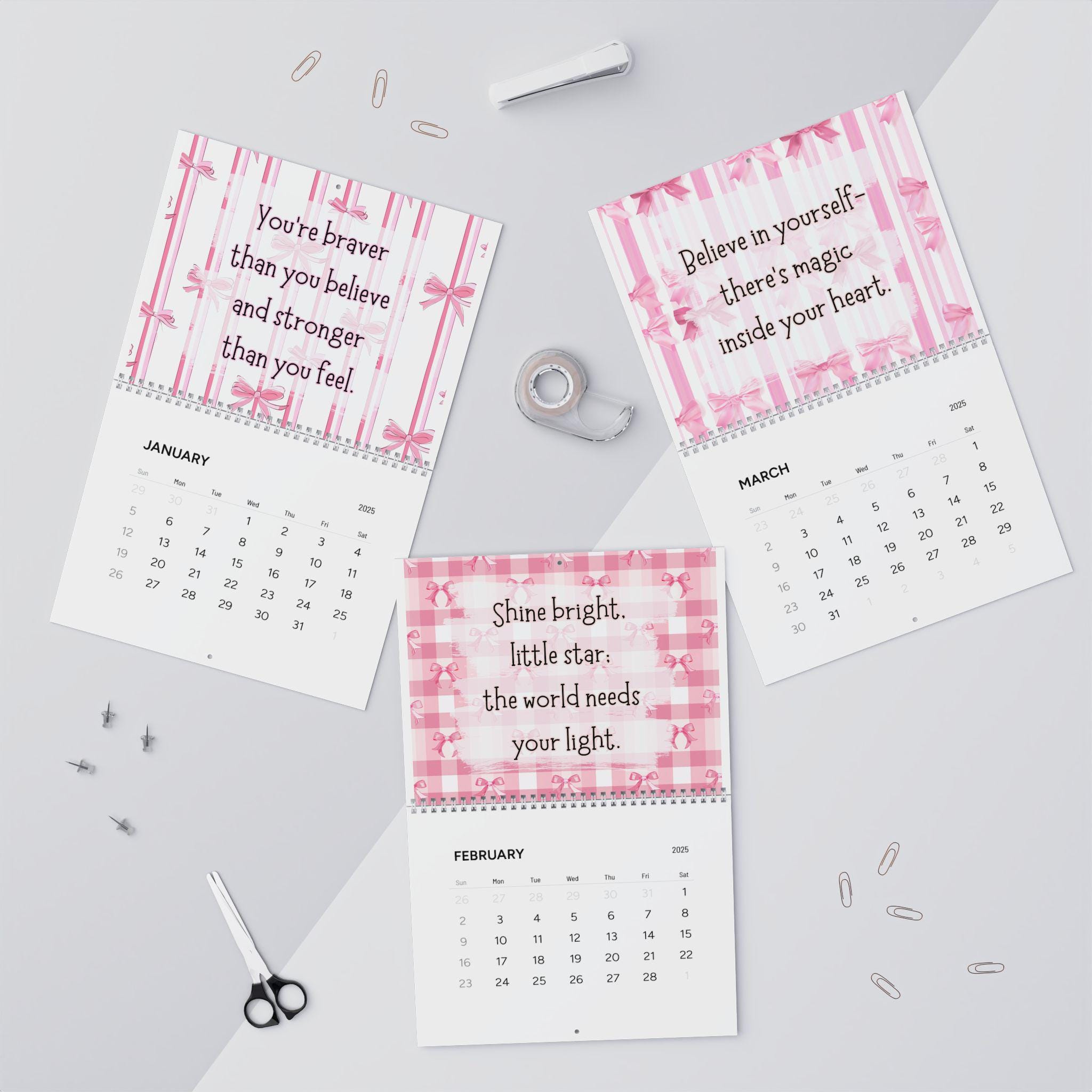 Sweet Darling Pink Wall Calendar (2025) With Uplifting Quotes for ...