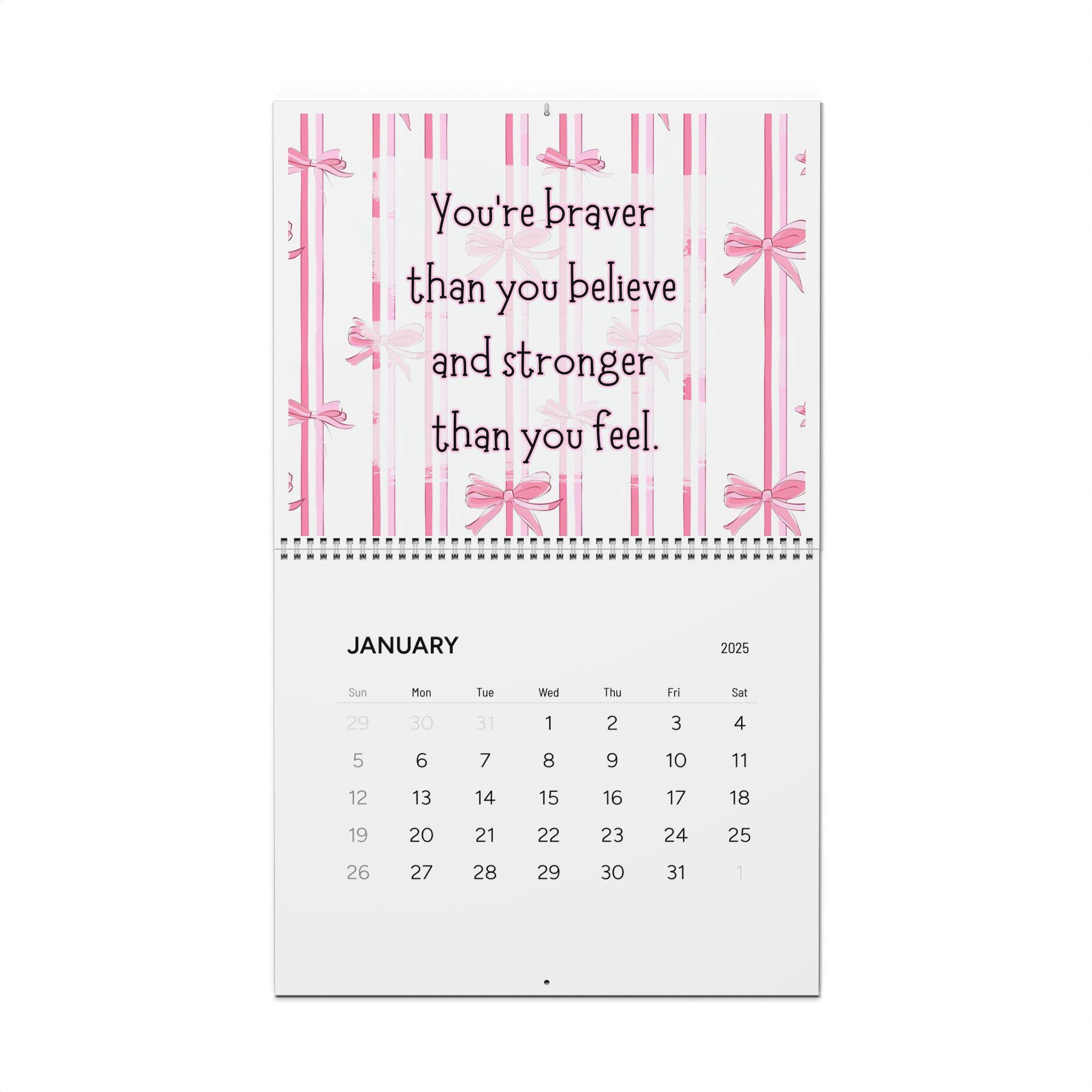 Sweet Darling Pink Wall Calendar (2025) With Uplifting Quotes for ...