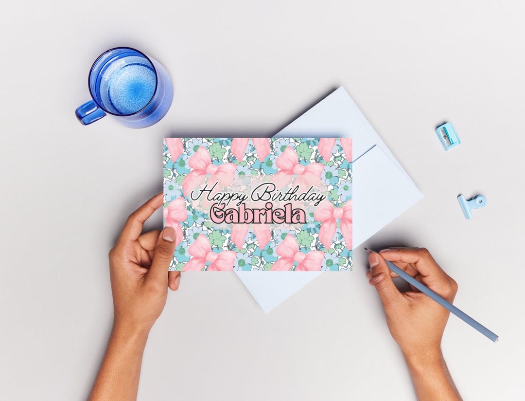 Personalized Happy Birthday Card | Custom Name | Blank or Custom ...