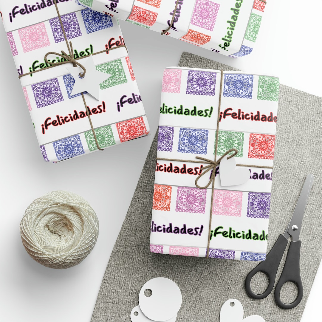 Papel Picado Wrapping Paper - Felicidades Wrapping Paper Original Print ...