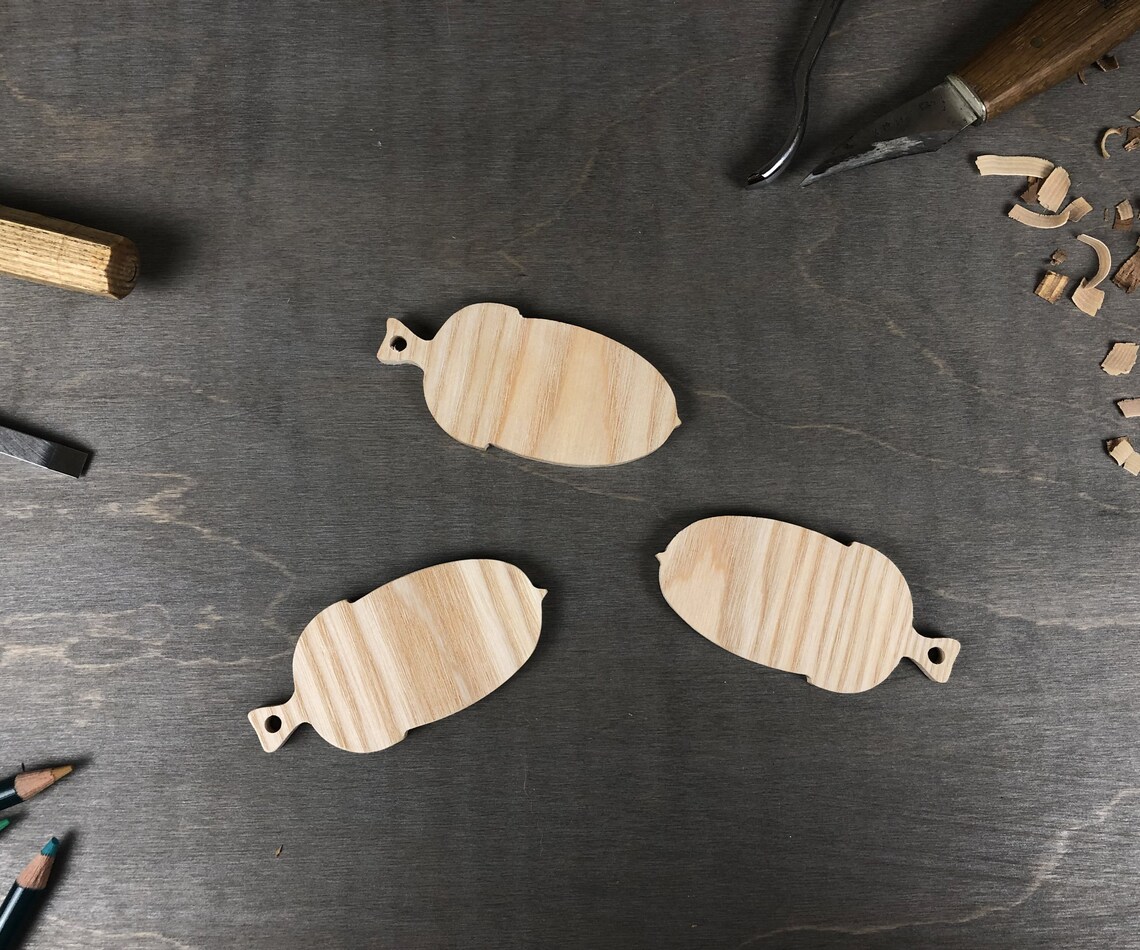 Set of 3 Wooden Acorns Blank Wood Acorns Wood for Crafting - Etsy