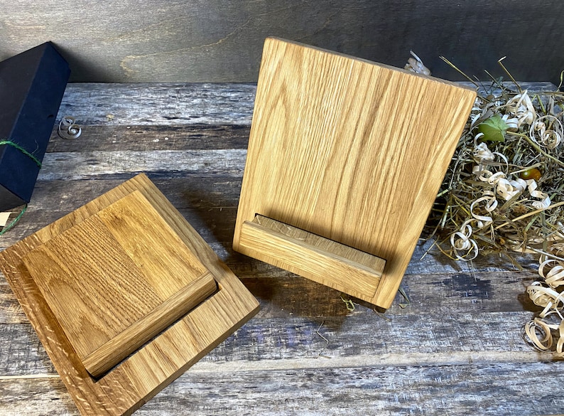 Oak Wood Stand Tablet Stand Multi Device Stand Simple Wood - Etsy