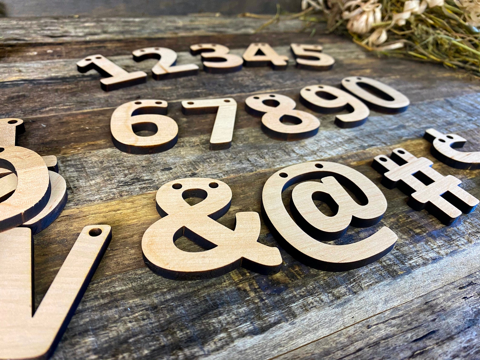 Laser Cut Wooden Letters Numbers Symbols With Holes 2 - Etsy