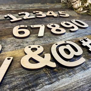 Laser Cut Wooden Letters Numbers Symbols With Holes, 2" Wooden English ...