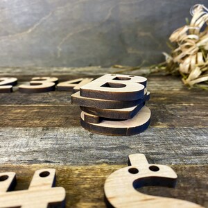 Laser Cut Wooden Letters Numbers Symbols With Holes, 2" Wooden English ...
