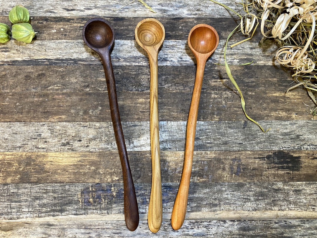 Long Handle Wooden Spoons, Long Spoons for Large Kitchen Containers ...