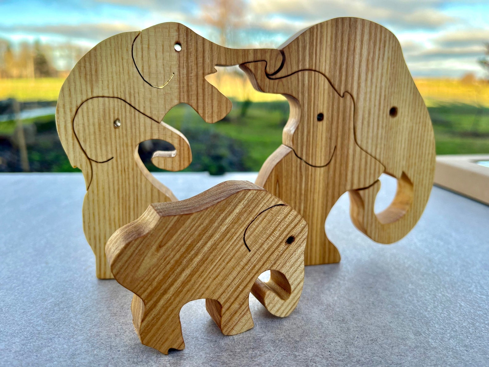 Elephant Wooden Puzzle Safari Animals Puzzle for Kids - Etsy