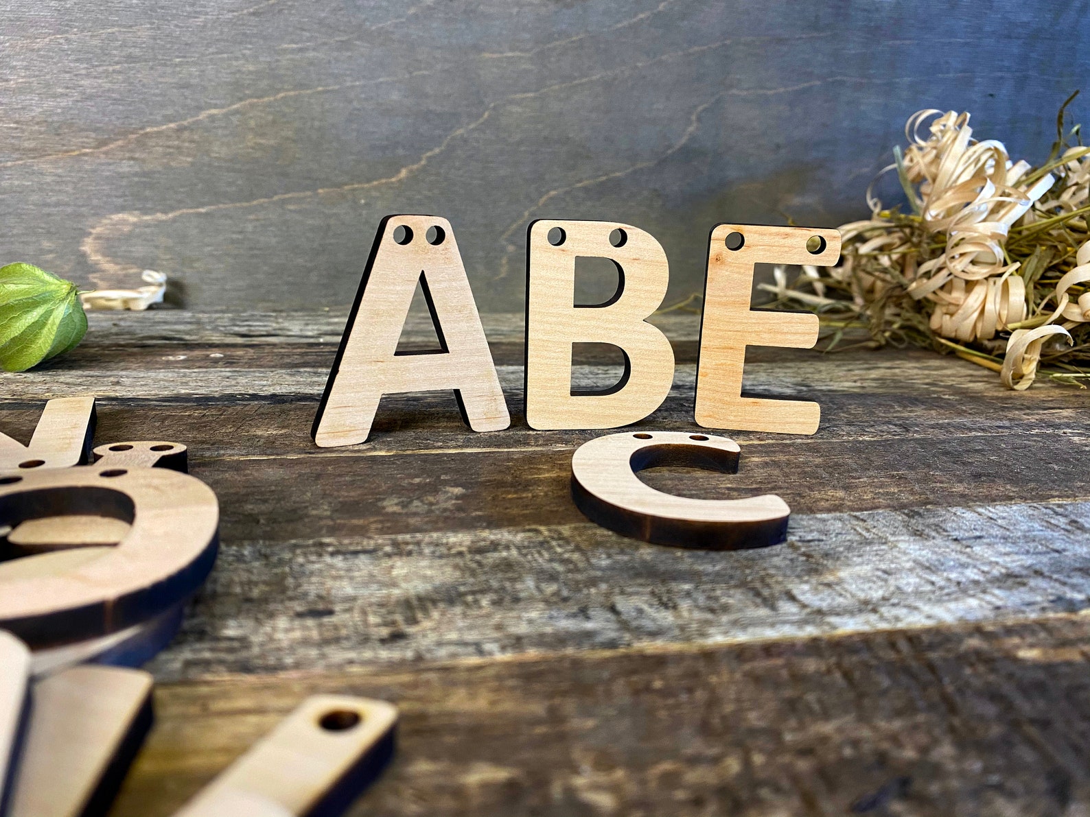 Laser Cut Wooden Letters Numbers Symbols With Holes 2 - Etsy
