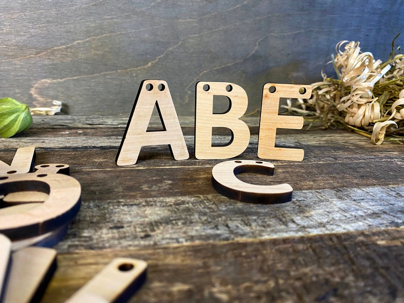 Laser Cut Wooden Letters Numbers Symbols With Holes 2 - Etsy