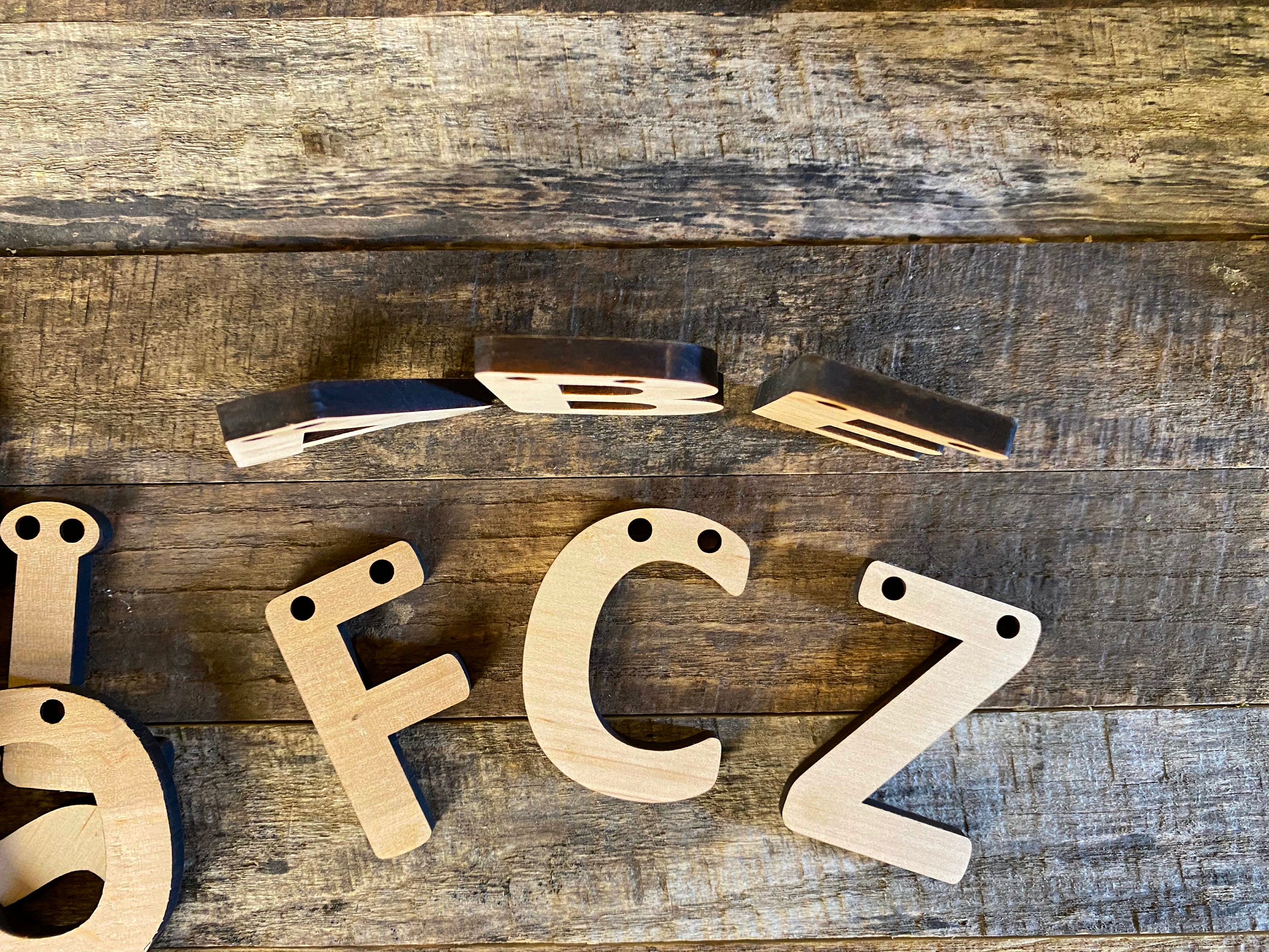 Laser Cut Wooden Letters Numbers Symbols With Holes 2 - Etsy