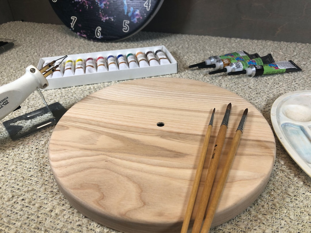 Unfinished Wooden Wall Clock, DIY Round Wood Clock, Blank Wood Clock ...