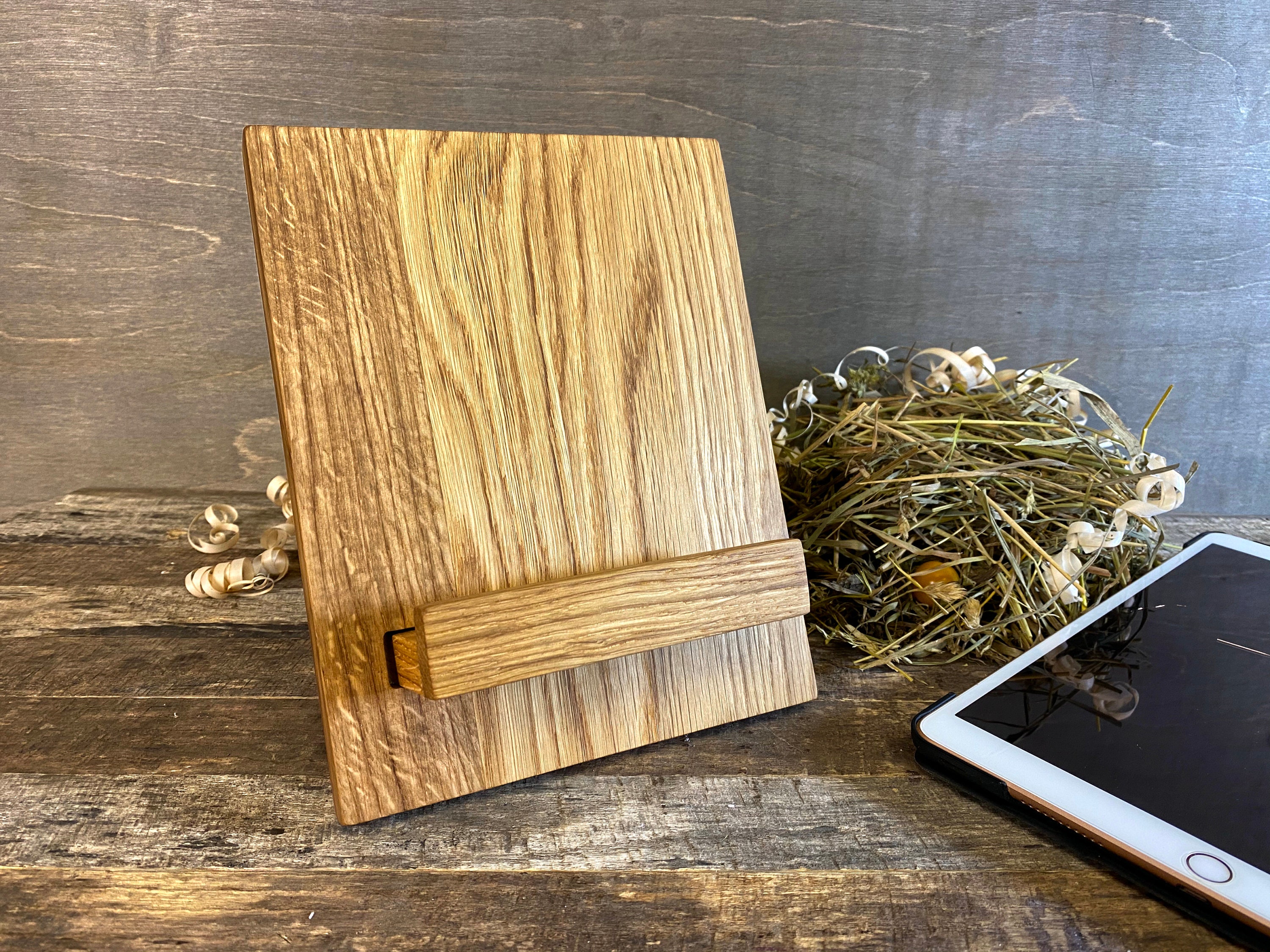 Oak Wood Stand Tablet Stand Multi Device Stand Simple Wood - Etsy