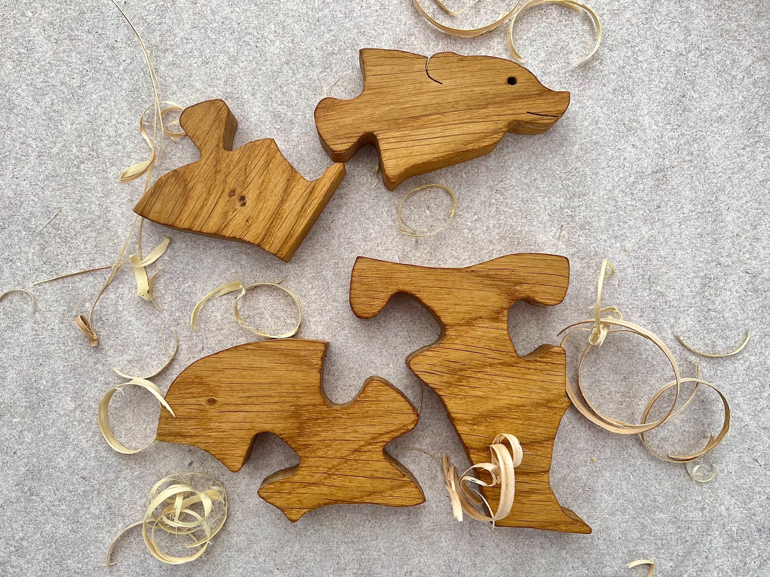 Wooden Bear Puzzle Oak Wood Bear Eco Friendly Bear Toy - Etsy