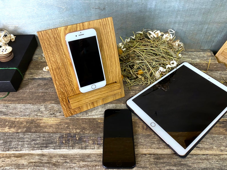 Oak Wood Stand Tablet Stand Multi Device Stand Simple Wood - Etsy