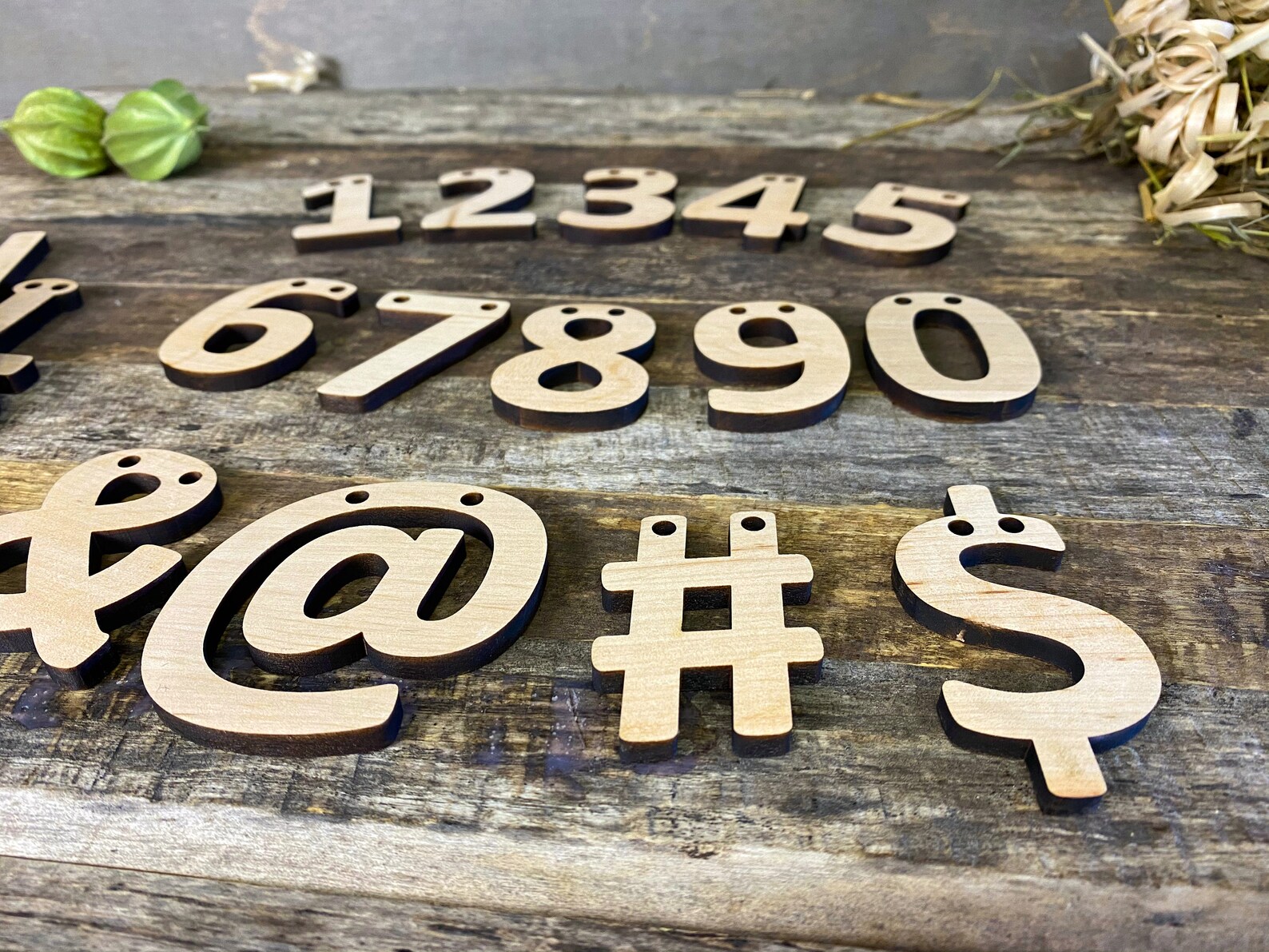 Laser Cut Wooden Letters Numbers Symbols With Holes 2 - Etsy