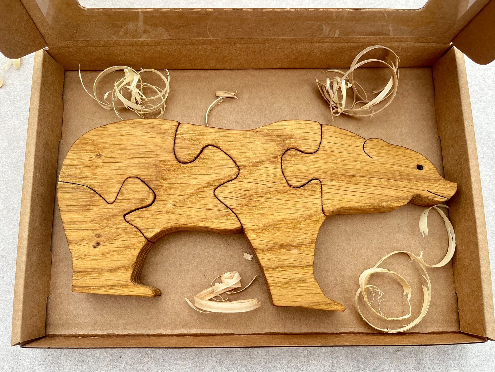 Wooden Bear Puzzle Oak Wood Bear Eco Friendly Bear Toy - Etsy