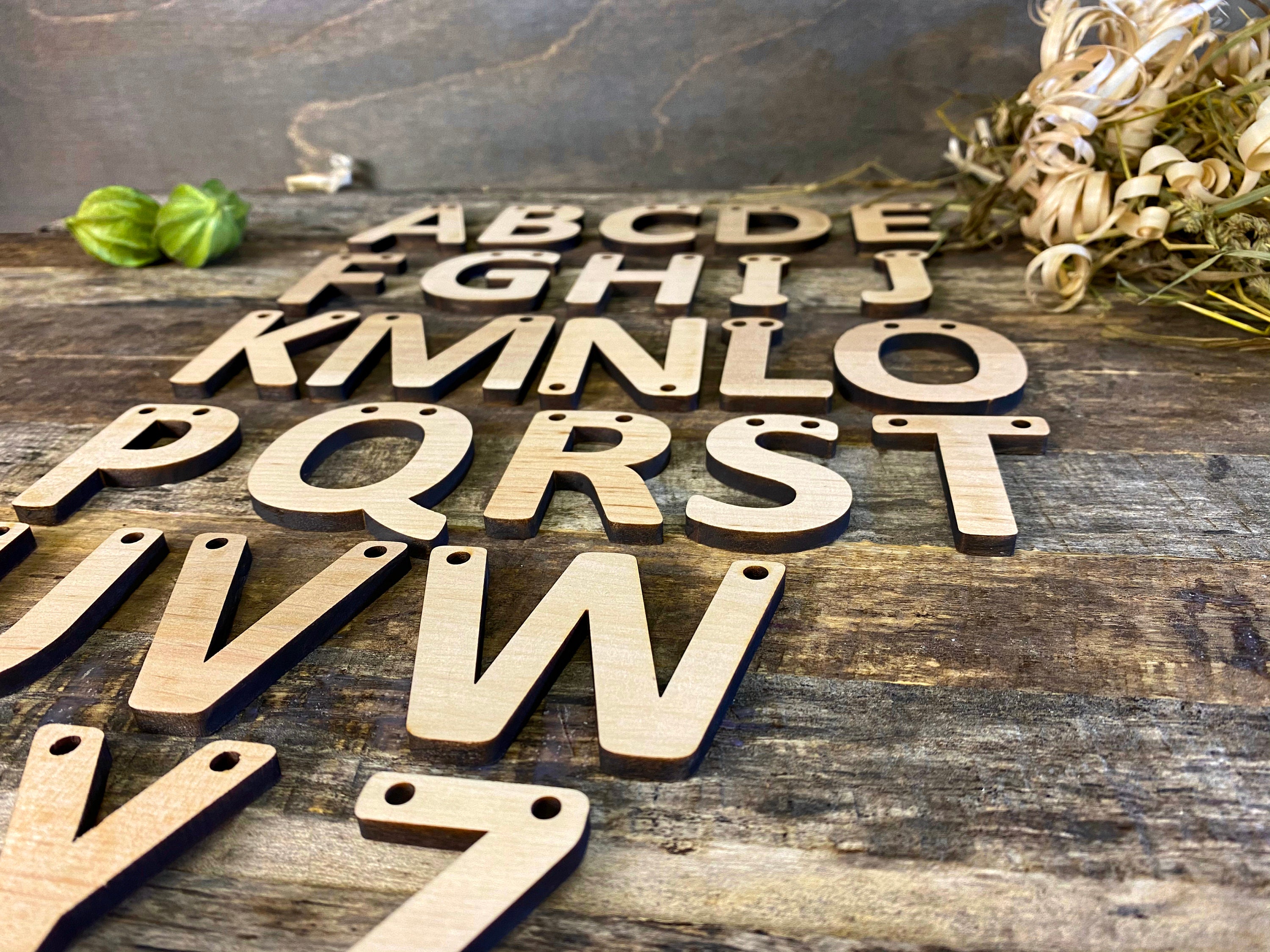 Laser Cut Wooden Letters Numbers Symbols With Holes 2 - Etsy