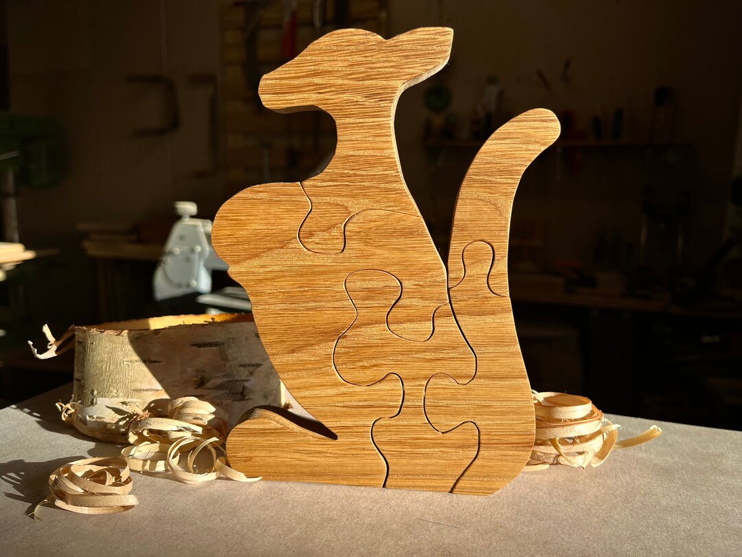 Safari Animal Puzzle, Wooden Kangaroo Puzzle, Puzzle for Kids, Wooden ...
