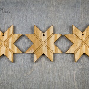 Wooden Pagan Ornament, Auseklis Protection Symbol Morning Star, 8 Point ...