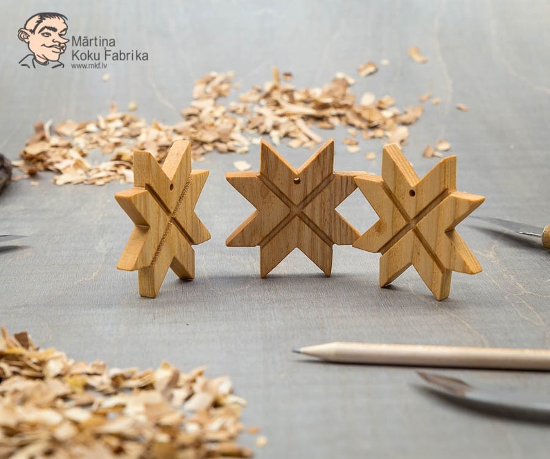 Wooden Pagan Ornament Auseklis Protection Symbol Morning - Etsy