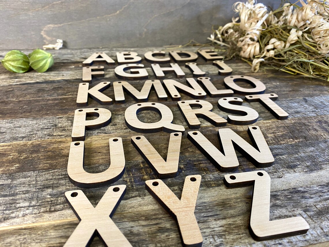 Laser Cut Wooden Letters Numbers Symbols With Holes 2 - Etsy
