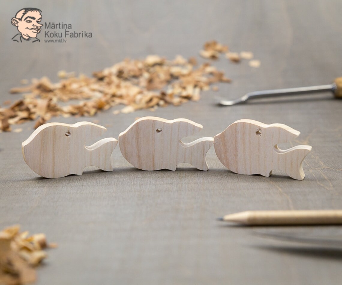 Unfinished Blank Wood Fish Forms Diy Drilled Fish Blanks - Etsy
