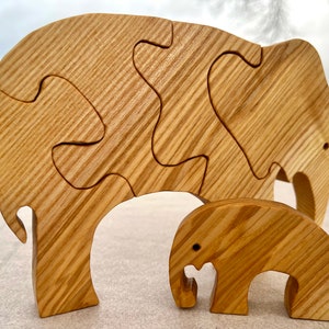 Elephant Wooden Puzzle, Animal Puzzle for Kids, Safari Animals ...