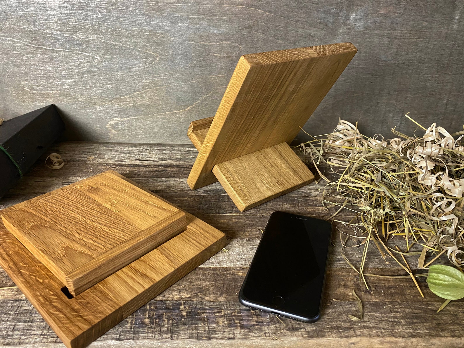 Oak Wood Stand Tablet Stand Multi Device Stand Simple Wood - Etsy