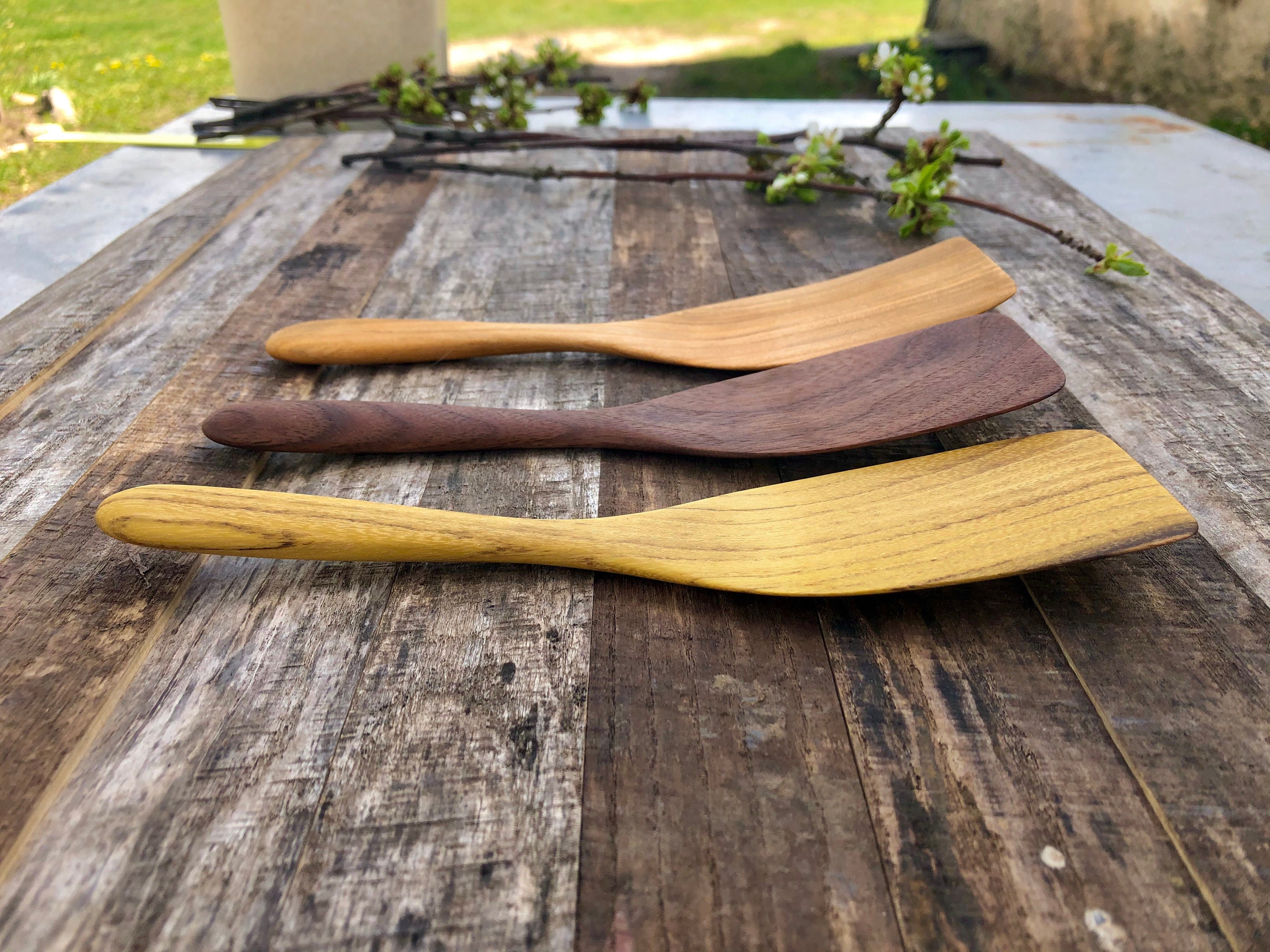 Small Wooden Spatulas, Mini Cooking Spatulas, Gift for Home Cooks, Flat ...