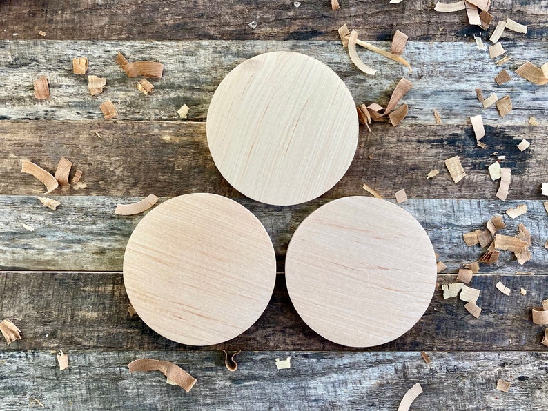 Blank wooden circles Set of 10 blanks Unfinished wood | Etsy
