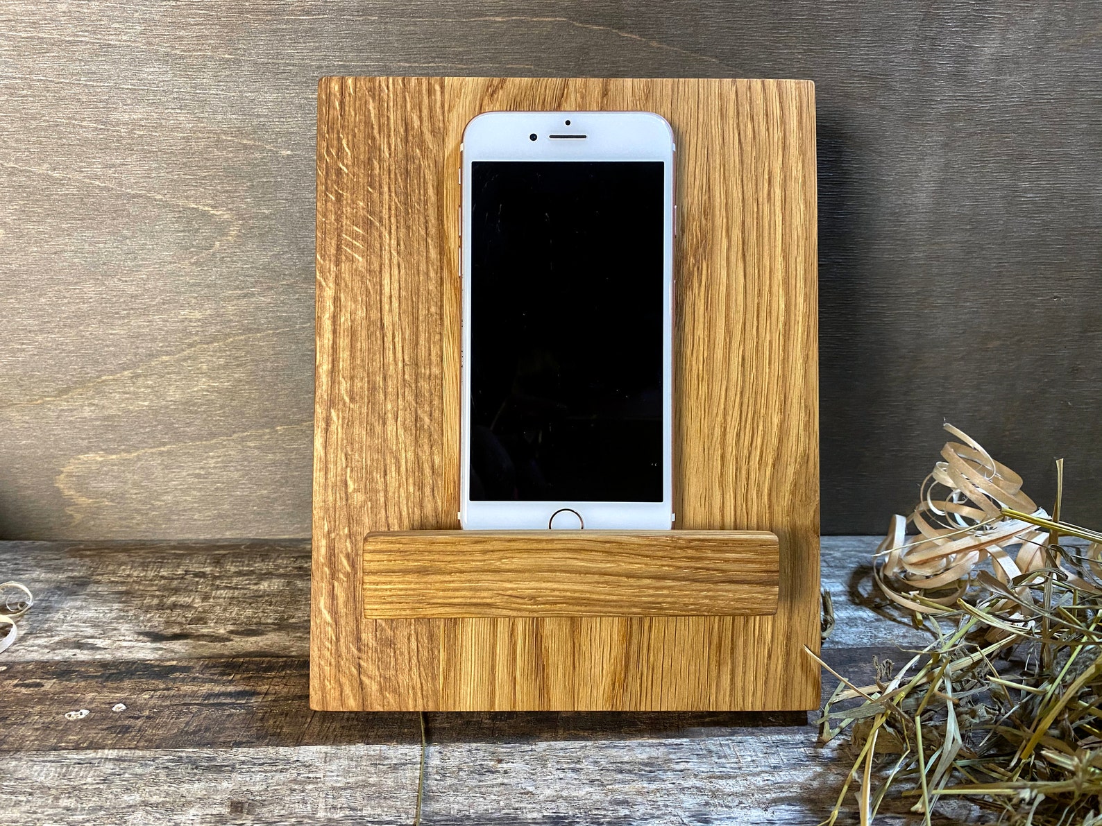 Oak Wood Stand Tablet Stand Multi Device Stand Simple Wood - Etsy