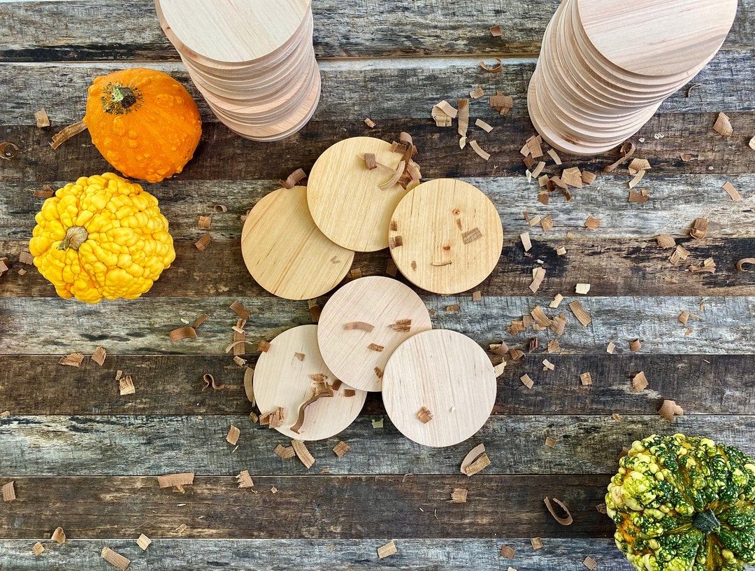 Blank Wooden Circles, Set of 10 Blanks, Unfinished Wood Circle, Round ...