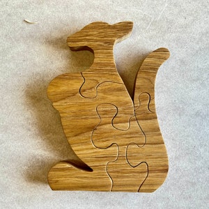 Safari Animal Puzzle, Wooden Kangaroo Puzzle, Puzzle for Kids, Wooden ...