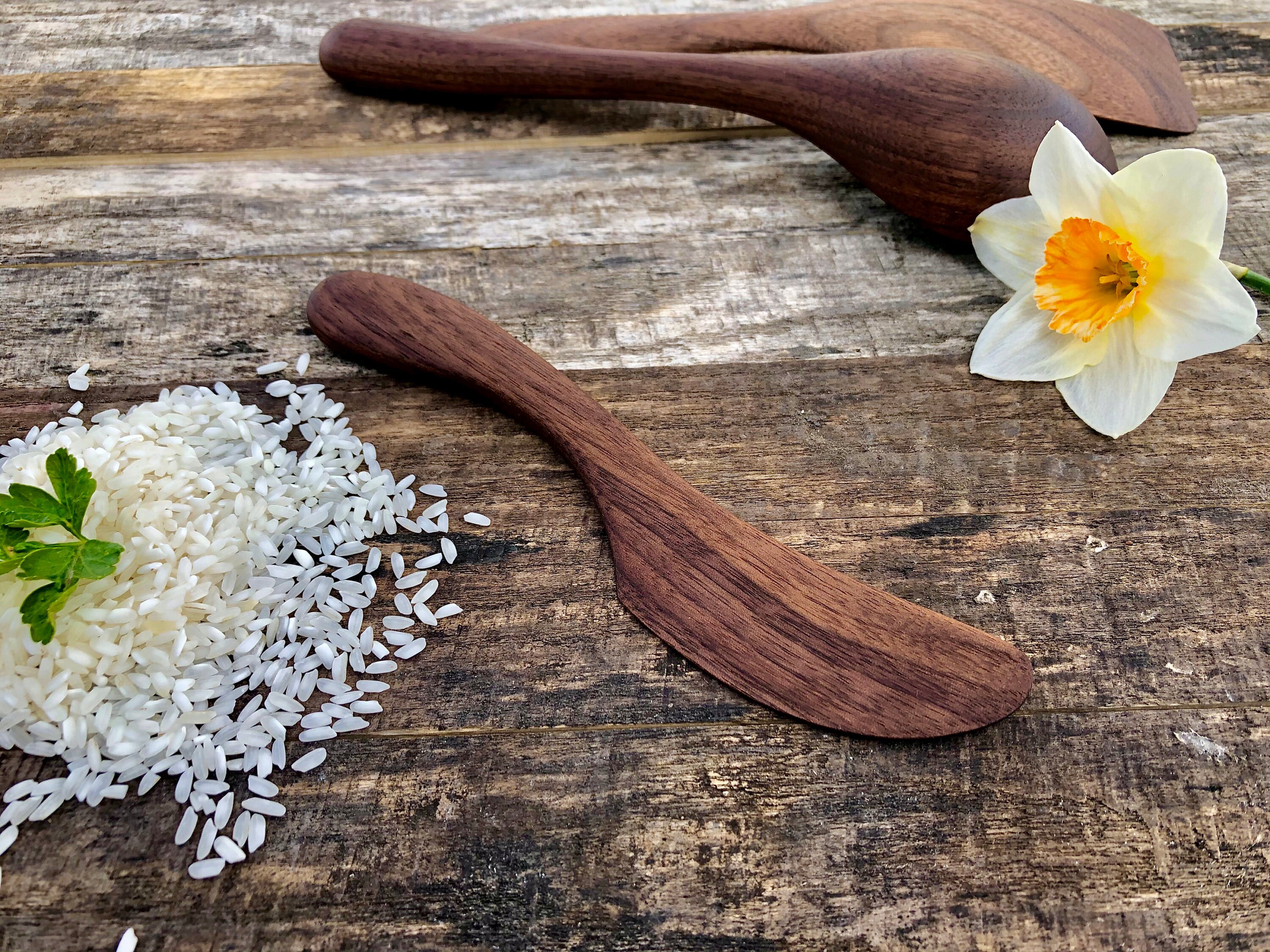 Walnut Wood Kitchen Set, Dark Color Utensils, Chef Gift Set, Handmade ...
