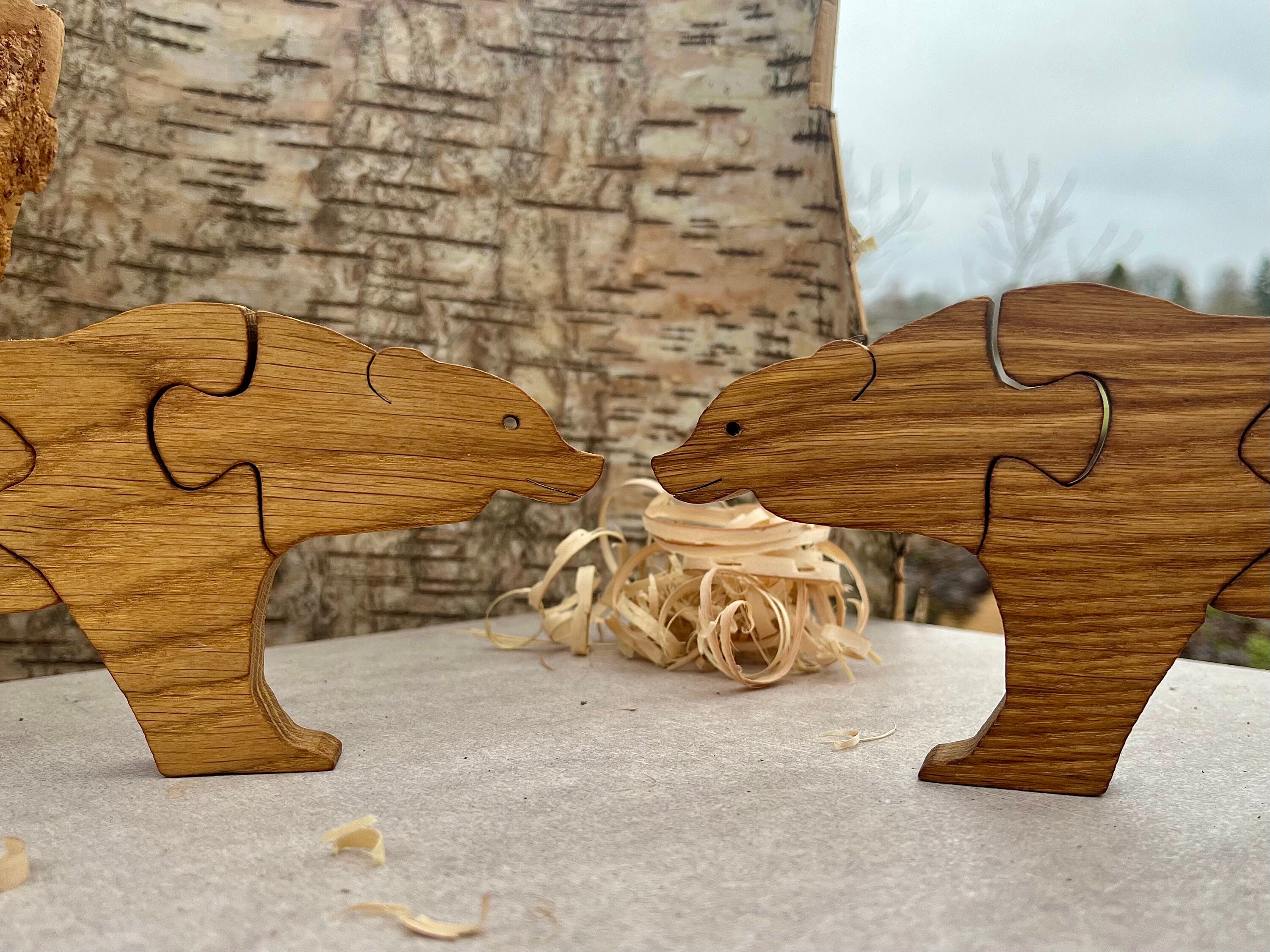 Wooden Bear Puzzle Oak Wood Bear Eco Friendly Bear Toy - Etsy
