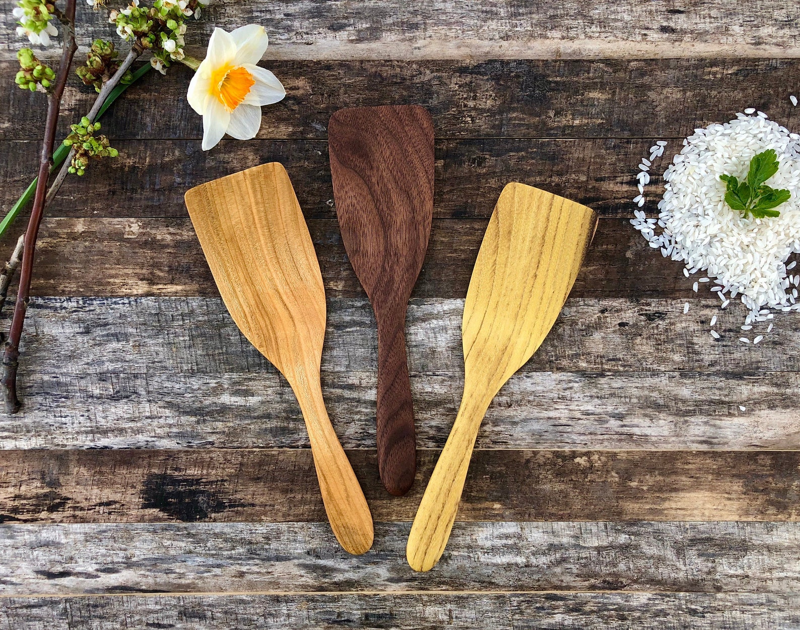 Small Wooden Spatulas, Mini Cooking Spatulas, Gift for Home Cooks, Flat ...